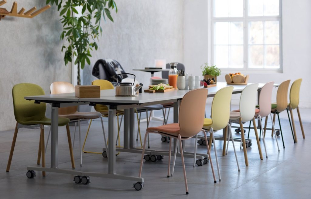 RBM Noor 4-leg Stackable Chair Available from Flokk | IndesignLive