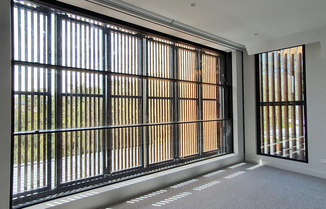 Motorised Vertical Bi-fold Screens - Shade Factor | IndesignLive